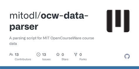 Github Mitodl Ocw Data Parser A Parsing Script For Mit Opencourseware Course Data