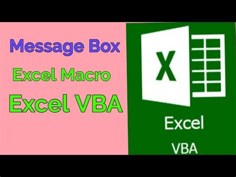 Excel VBA Macro Message Box In Excel By Using Visual Basic Editor