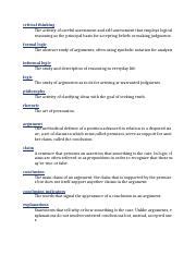 Definitions PHI 103 Docx Critical Thinking The Activity Of Careful Assessment And Self