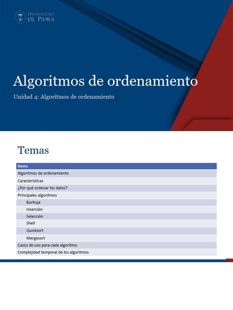 Clase 6 Algoritmos De Ordenación Pdf Algoritmos Complejidad De Tiempo