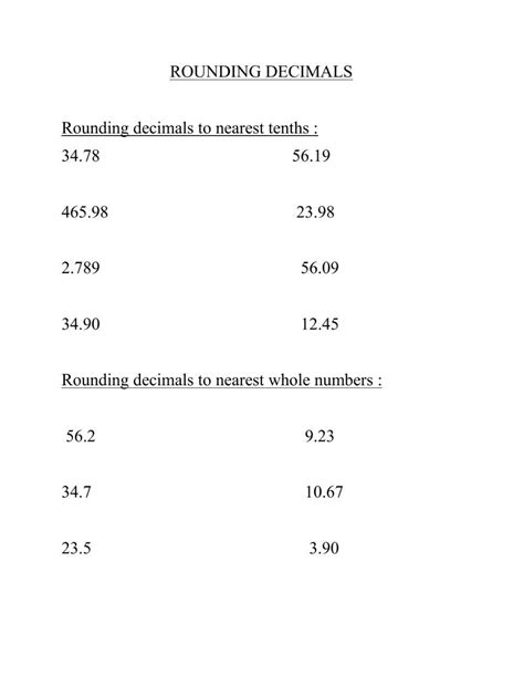 Rounding Decimals To The Nearest Hundredth Worksheets Worksheets Library