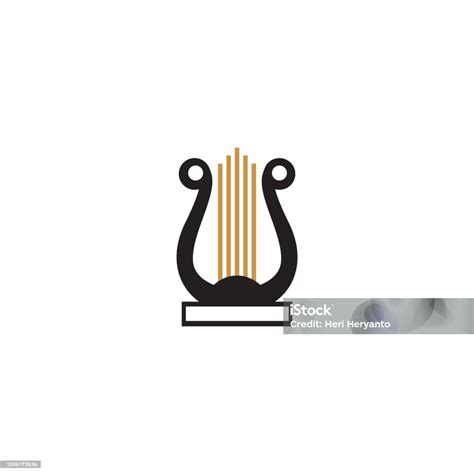 하프 음악 악기 로고 벡터 디자인 템플릿입니다 하프 로고 기호 아이콘입니다 0명에 대한 스톡 벡터 아트 및 기타 이미지 0명 3차원 형태 개념 Istock