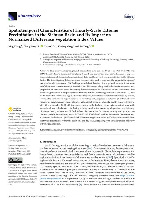 Pdf Spatiotemporal Characteristics Of Hourly Scale Extreme