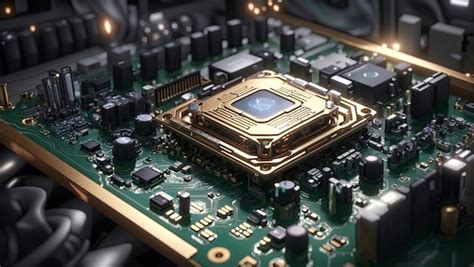 Premium Ai Image Integrated Microchip Circuit Board Futuristic Aesthetics