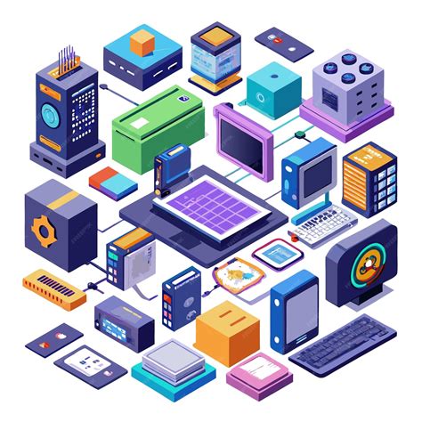 Isometric Illustration Of Interconnected Network Devices Premium Ai