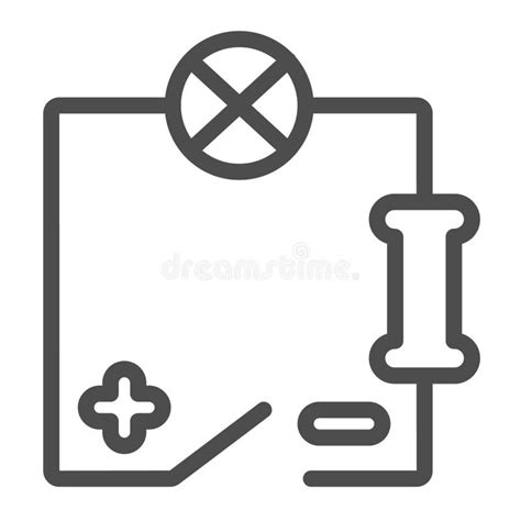 Simple Electrical Circuit Line Icon Electrician Service Concept Vector Graphics Stock Vector