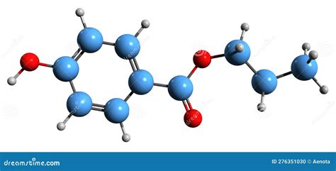 3d Image Of Propylparaben Skeletal Formula Stock Illustration