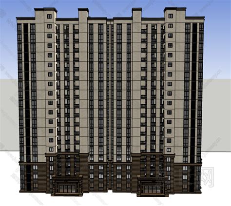 现代高层住宅模型su模型下载 Id114050042 建e网su模型