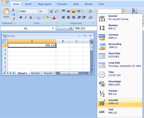 Excel Scientific Format