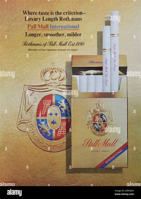 1969 Vintage Advertisement Showcases Pall Mall International Cigarettes