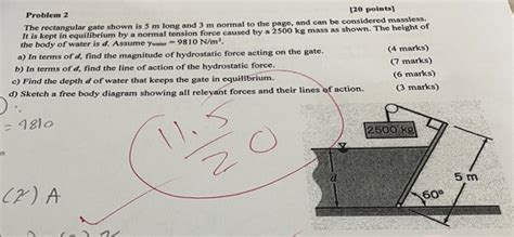 Solved Points Problem The Rectangular Gate Shown Is Chegg