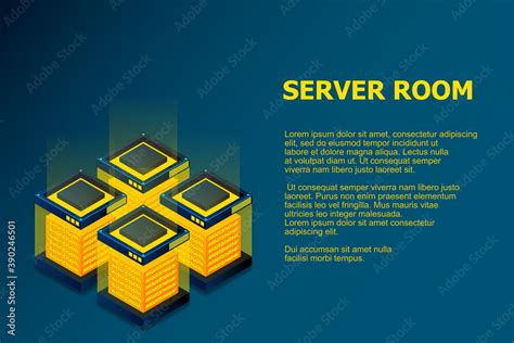Server Room Isometric Data Center Cloud Storage Data Big Data