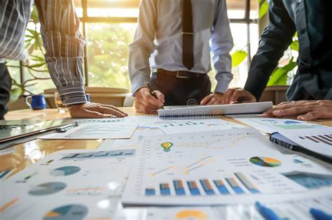 Business Team Analyzing Graphs And Charts During A Meeting Stock Image Image Of Paperwork