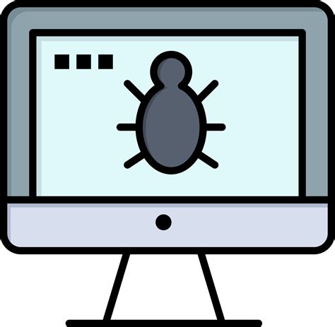 Monitor Bug Screen Security Flat Color Icon Vector Icon Banner Template 18031317 Vector Art At