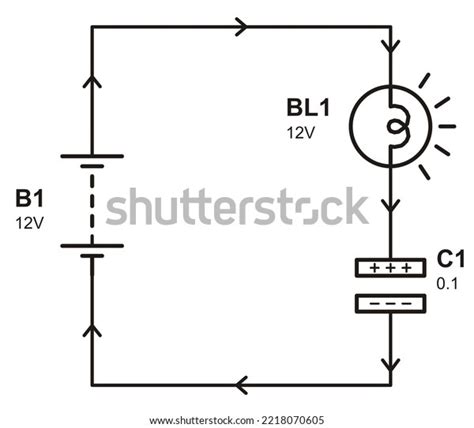 Schematic Diagram Of Electrical Circuit Capacitor Stock Illustration 2218070605 Shutterstock
