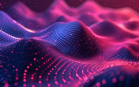 Abstract Waving Particle Technology Background Design Abstract Wave Moving Dots Flow Particles