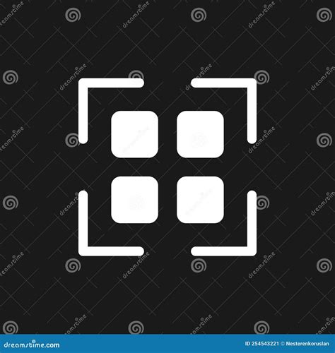 Scanning Qr Code Dark Mode Glyph Ui Icon Stock Vector Illustration Of Logotype Dark 254543221