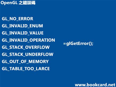 Opengl之錯誤碼 Bookcardnet