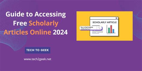 Guide To Accessing Free Scholarly Articles Online 2024