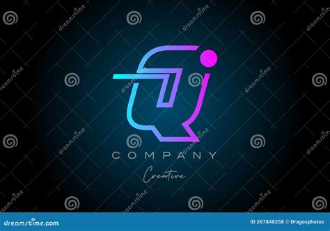 Pink And Blue Q Alphabet Letter Logo Icon Design With Dot Creative