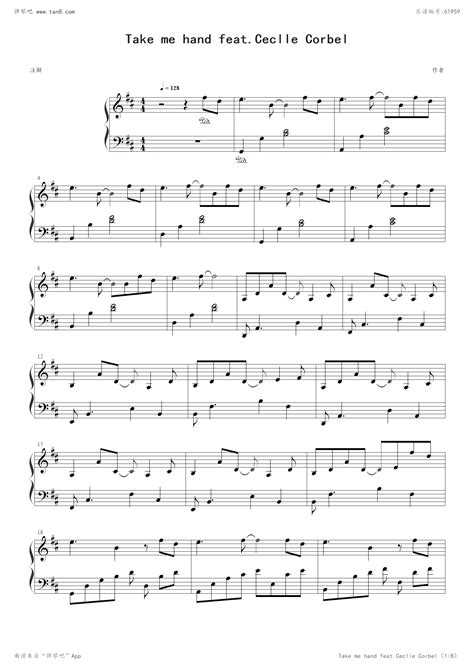 《take Me Hand Featceclle Corbel钢琴谱》ceclle Corbel Daishi Dance 弹琴吧钢琴