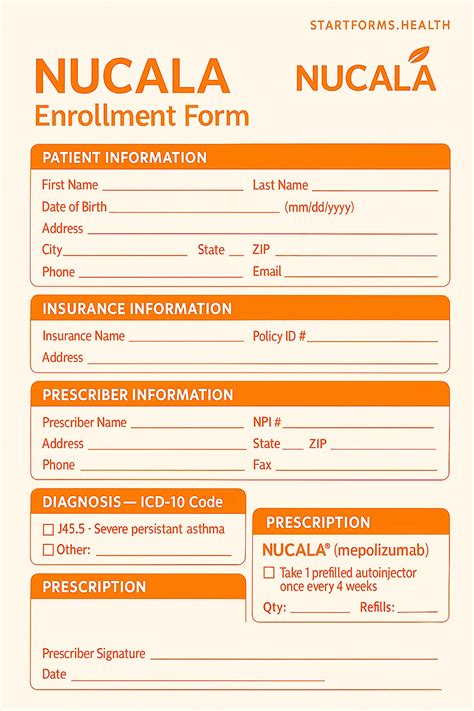 Nucala Enrollment Form Download Patient Assistance Pdf