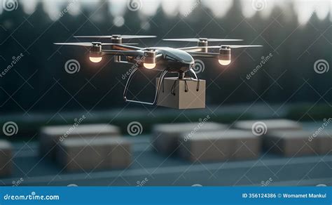 futuristic drone delivery system visualizing precision in modern logistics with packages in a