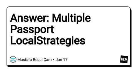 Answer Multiple Passport Localstrategies Rdevto