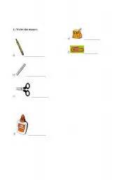Classroom Objects Worksheets