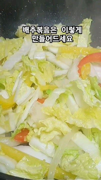 초간단 배추요리💯배추볶음 💢쉬운요리레시피 Shorts Youtube