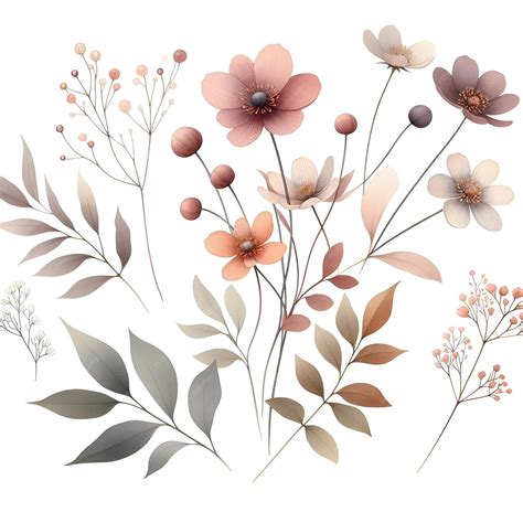Premium Photo Petite Flowers In A Watercolor Collection