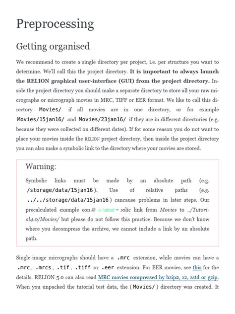 Preprocessing — Relion Documentation Download Free Pdf Computer