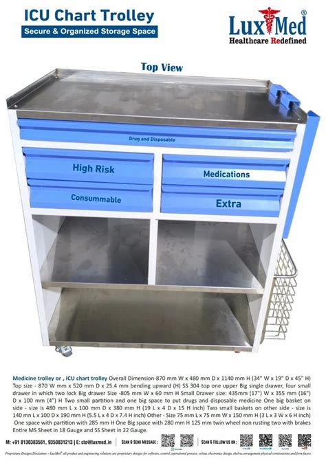 Icu Chart Trolley At ₹ 50000 Piece Hospital Furniture In New Delhi Id 2855039662555