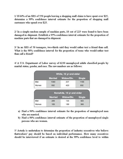 Estimation Exercises 1 If 64 Of An Srs Of 550 People Leaving A