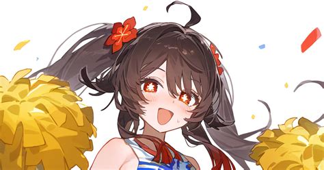 原神 来自往生堂堂主的加油支持丨胡桃 汤人烂のイラスト Pixiv