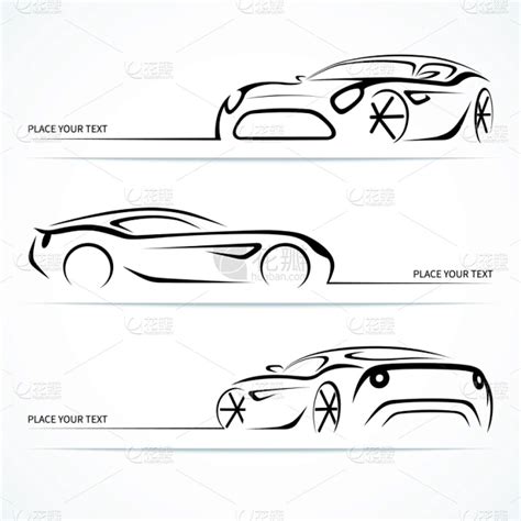 汽车 极简构图 分离着色 轮廓 白色 商务 跑车 制造机器 华贵 布置素材 花瓣网