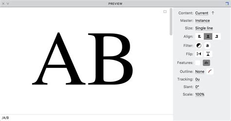 Previewing Glyphs Fontlab Vi Help