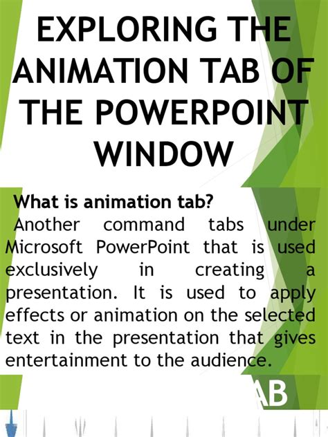 Exploring The Animation Tab In Powerpoint Pdf