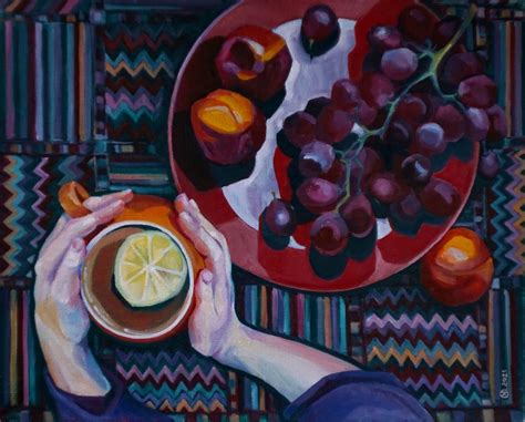 Купить картину Натюрморт с красным виноградом в Москве от художника Коняева Ольга