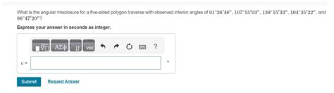 solved what is the angular misclosure for a five sided