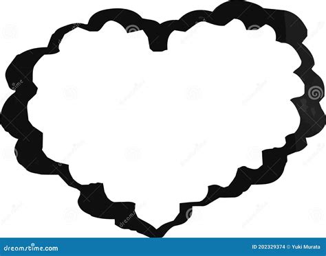 Monochrome Watercolor Like Handwriting Cute Heart Stock Vector