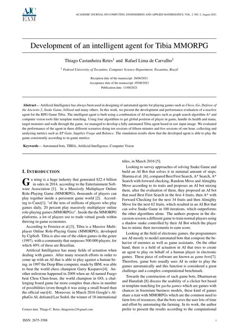 Pdf Development Of An Ai Based Bot To Tibia Mmorpg