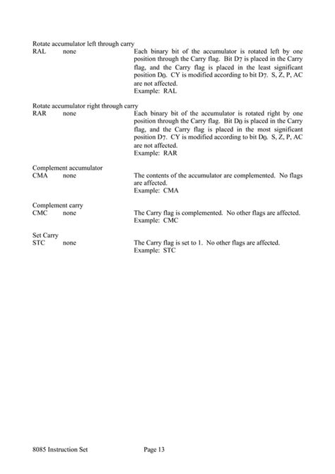 8085 Instructions Pdf
