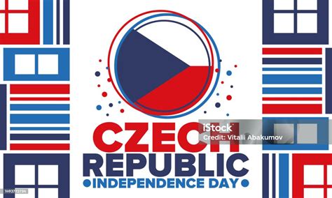 체코 독립 기념일 10 월 28 일에 매년 축하되는 국가 행복한 휴일 체코 공화국 국기 빨간색과 파란색 애국적인 요소 포스터 카드 배너 및 배경 벡터 일러스트 레이 션 10