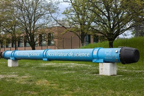 A Blue Model Of A Particle Accelerator With The Words Accelerating