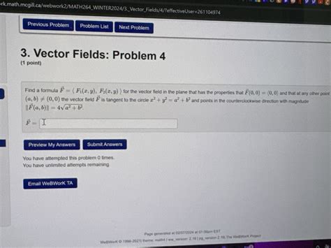 Solved Find A Formula Vec F F X Y F X Y For The Chegg Com