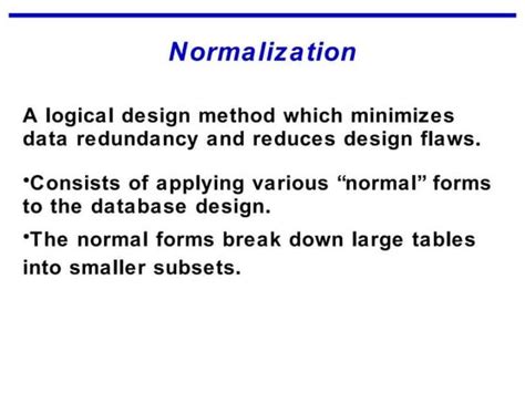 Normalization In Dbms Ppt