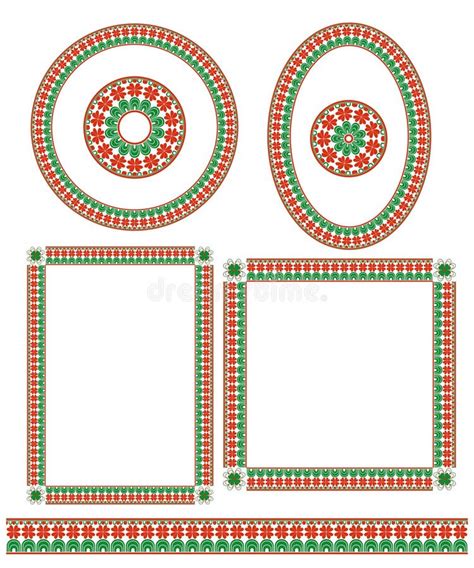 Decorative Elements Borders And Lines In Ethnic Style Colorful Vector
