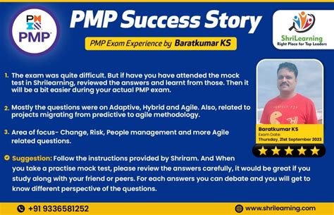 Congratulating Mrbarathkumar Ks For Clearing Pmp Exam Shrilearning
