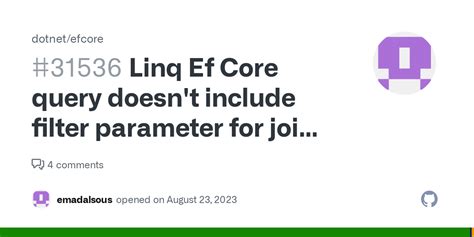 Linq Ef Core Query Doesnt Include Filter Parameter For Join Table If